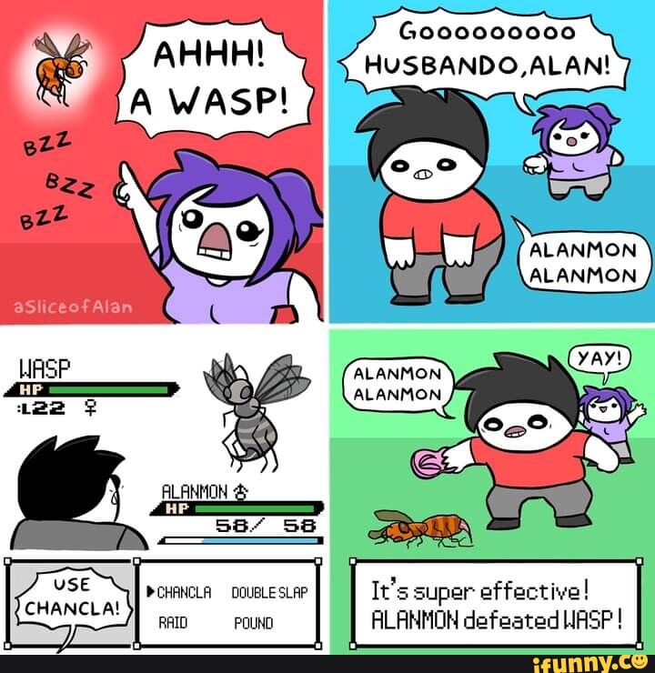 WASP Go000000000 ALAN! ALANM ALANM: cS It's super effective! ALANMON ...