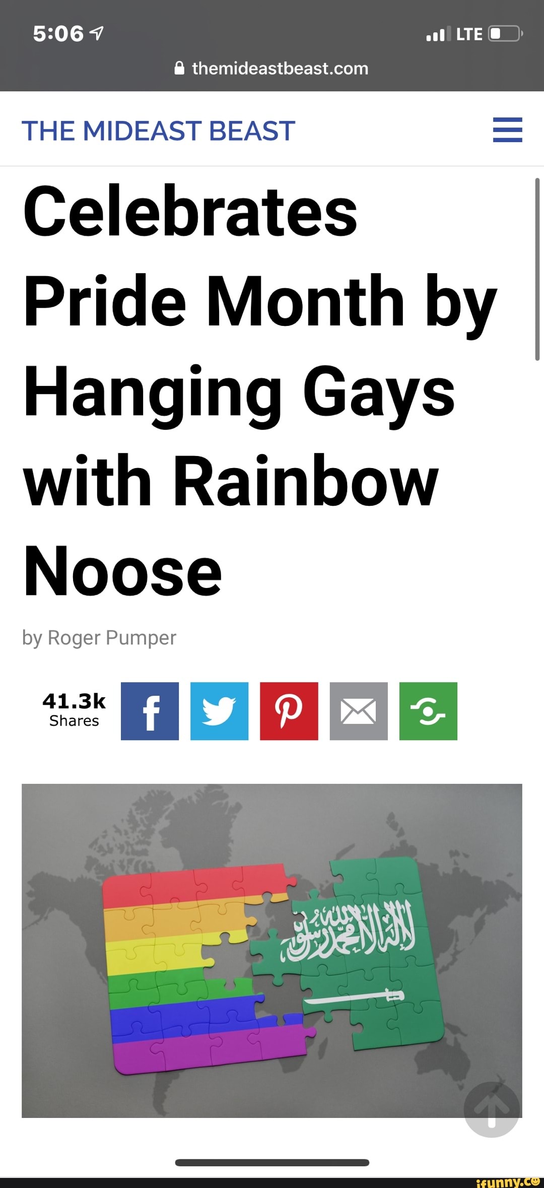 LTE THE MIDEAST BEAST = Celebrates Pride Month by Hanging Gays with ...