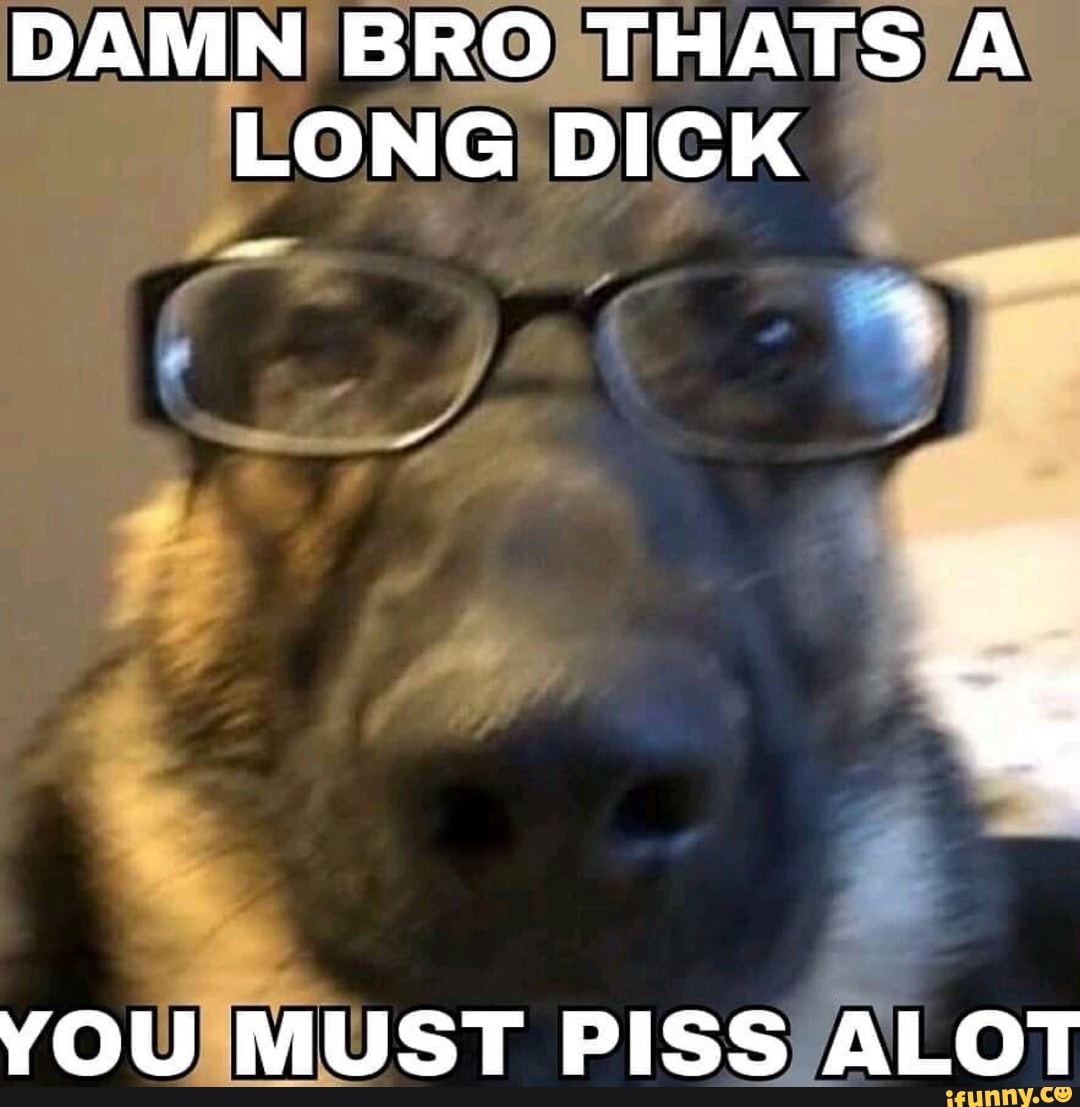 DAMN BRO'THATS LONG DICK a YOUIMUST PISS ALOT - iFunny