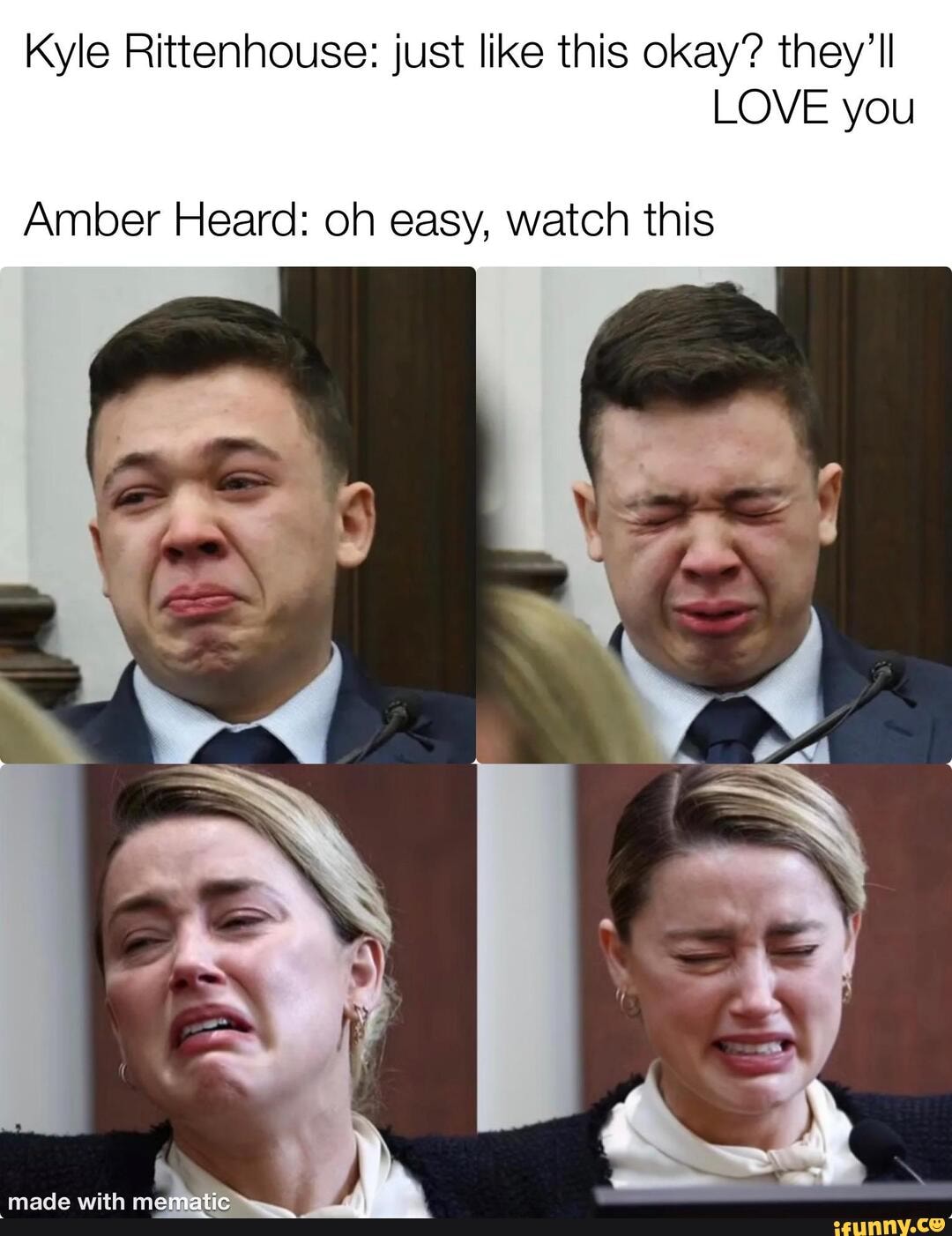 Kyle Rittenhouse: just like this okay? they'll LOVE you Amber Heard: oh ...