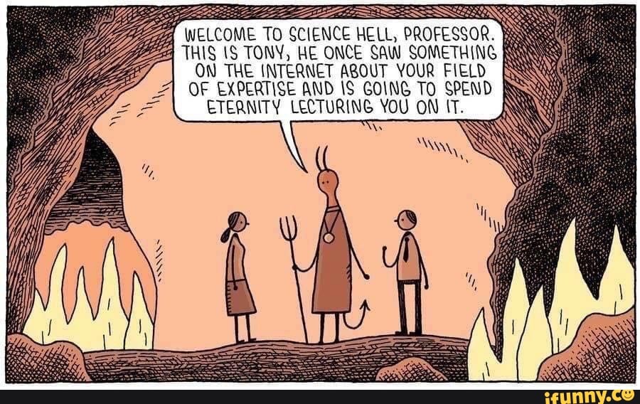 Artist is Tom Gauld - WELCOME TO SCIENCE HELL, PROFESSOR. THIS (S TONY ...