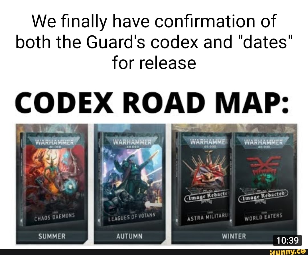 We finally have confirmation of both the Guard's codex and "dates" for ...
