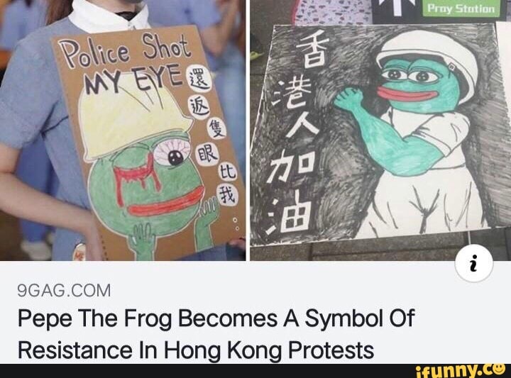 SGAGCOM Pepe The Frog Becomes A Symbol Of Resistance In Hong Kong ...