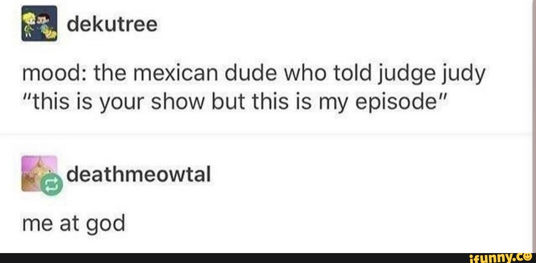 Mood: the mexican dude who told judge judy "this is your show but this ...