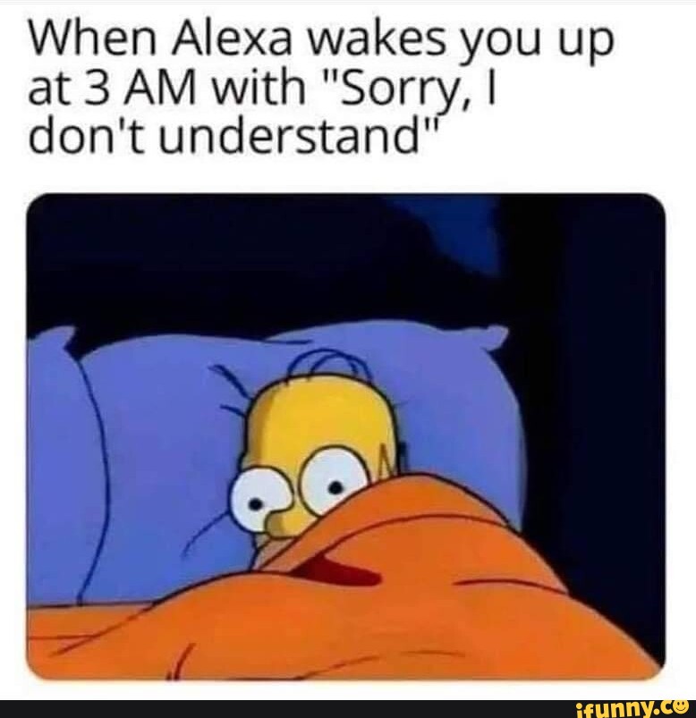 When Alexa wakes you up at 3 AM with "Sorry, I don't understand" - iFunny