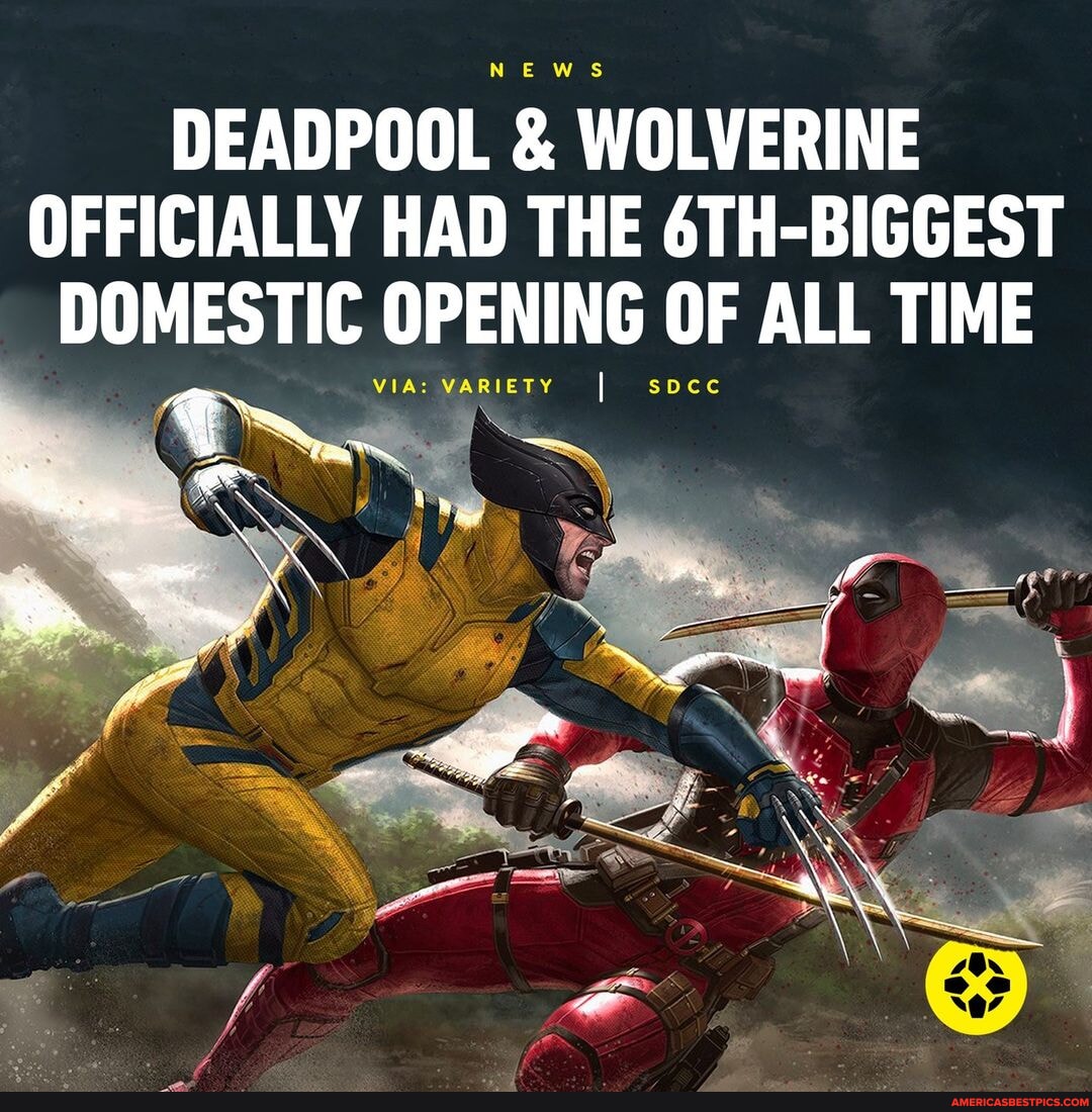 Deadpool & Wolverine continues to break records, becoming the sixth-biggest domestic weekend box ...
