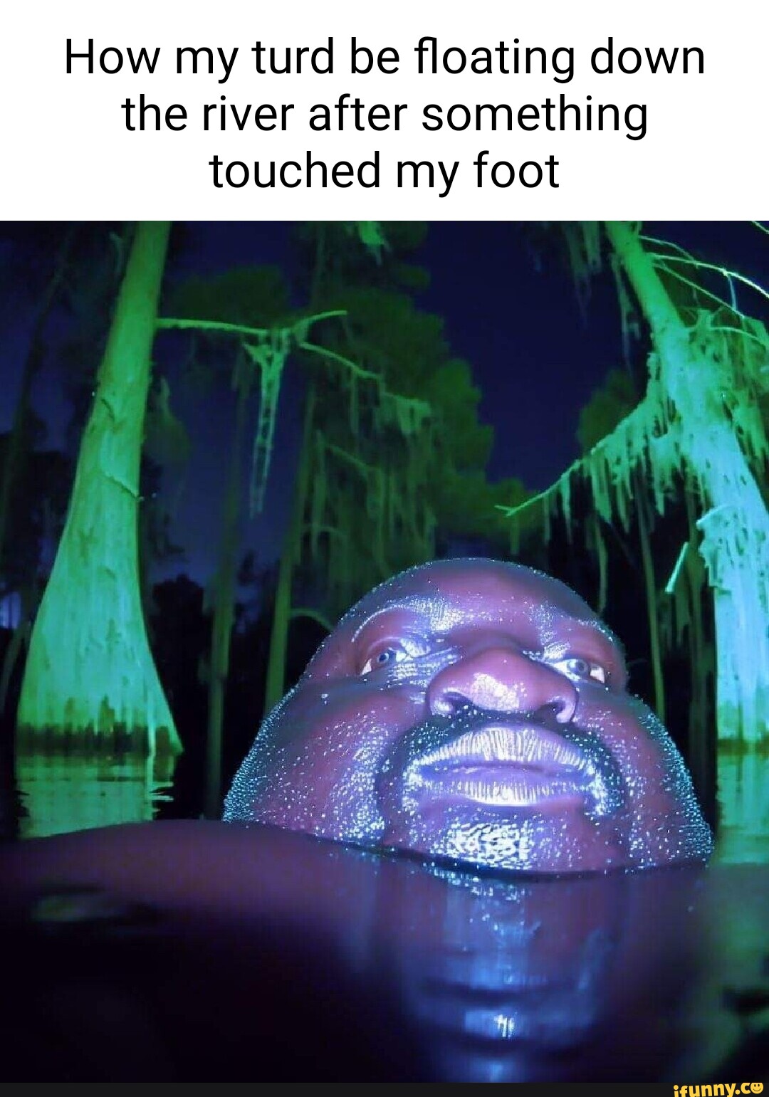 How my turd be floating down the river after something touched my foot ...