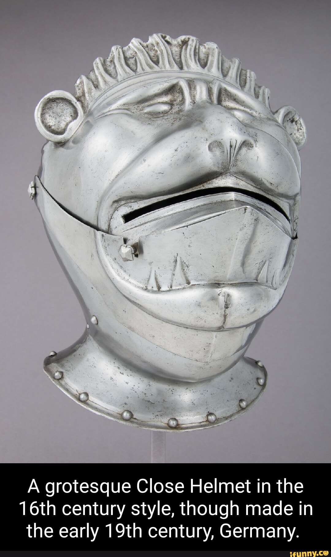 A grotesque Close Helmet in the 16th century style, though made in the ...