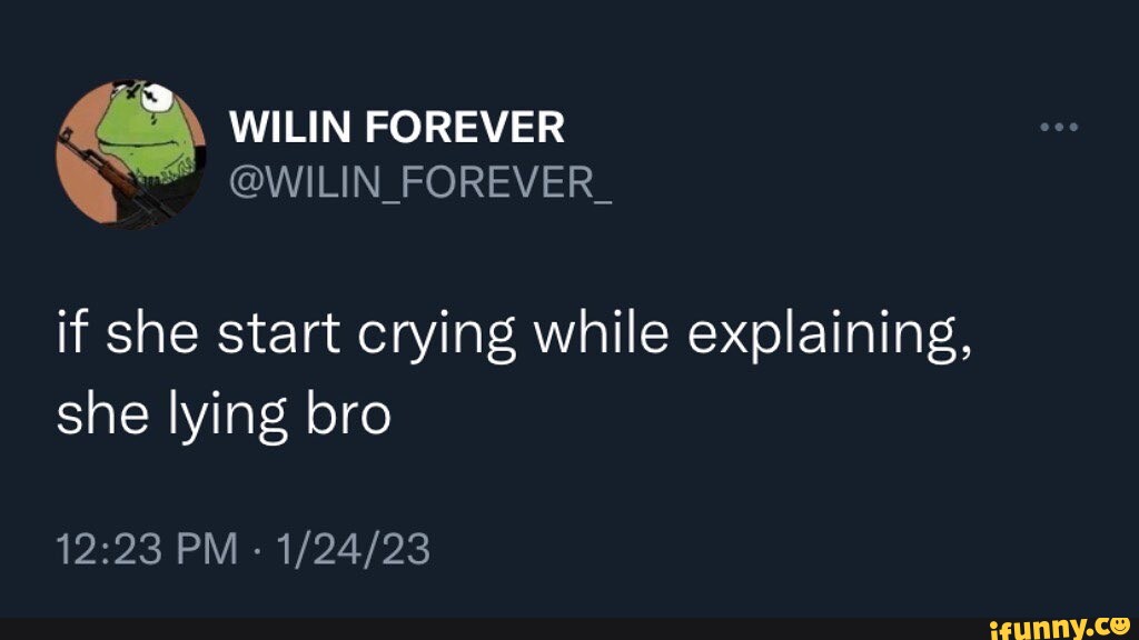 If She Start Crying While Explaining She Lying Bro Pm Ifunny