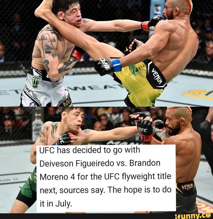 UFC has decided to go with Deiveson Figueiredo vs. Brandon Moreno 4 for ...