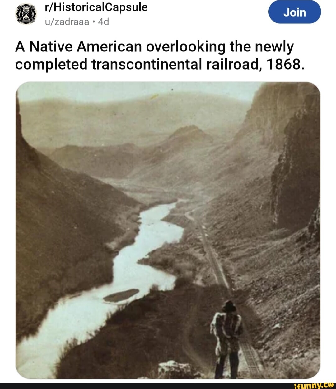 ( Join ) A Native American overlooking the newly completed ...