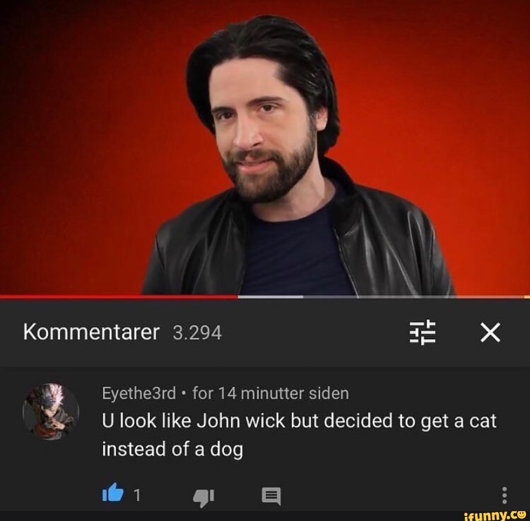 ¥ Eyethe3rd for 14 minutter siden Ulook like John wick but decided to ...