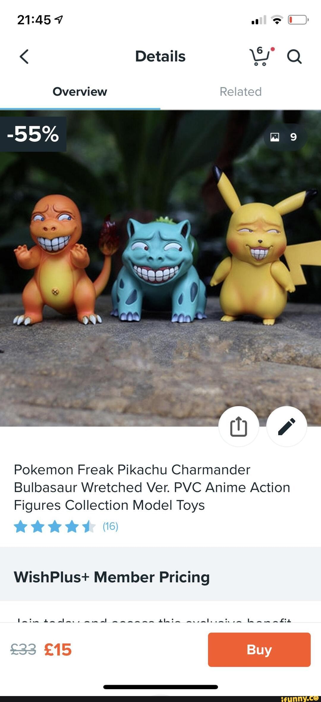 Pokemon Freak Pikachu Charmander Bulbasaur Wretched Ver. PVC Anime ...