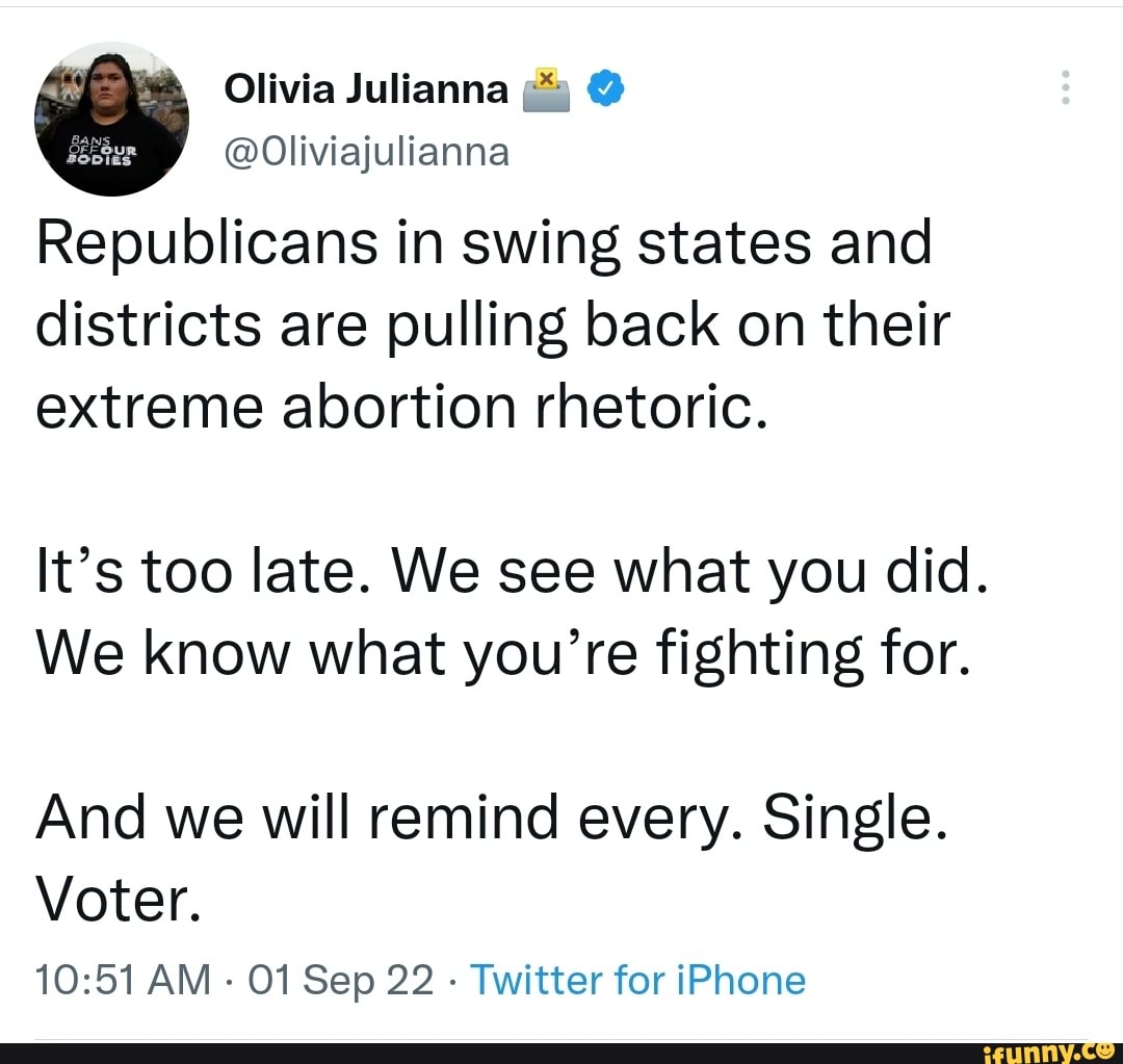 Olivia Julianna @ @Oliviajulianna Republicans in swing states and ...