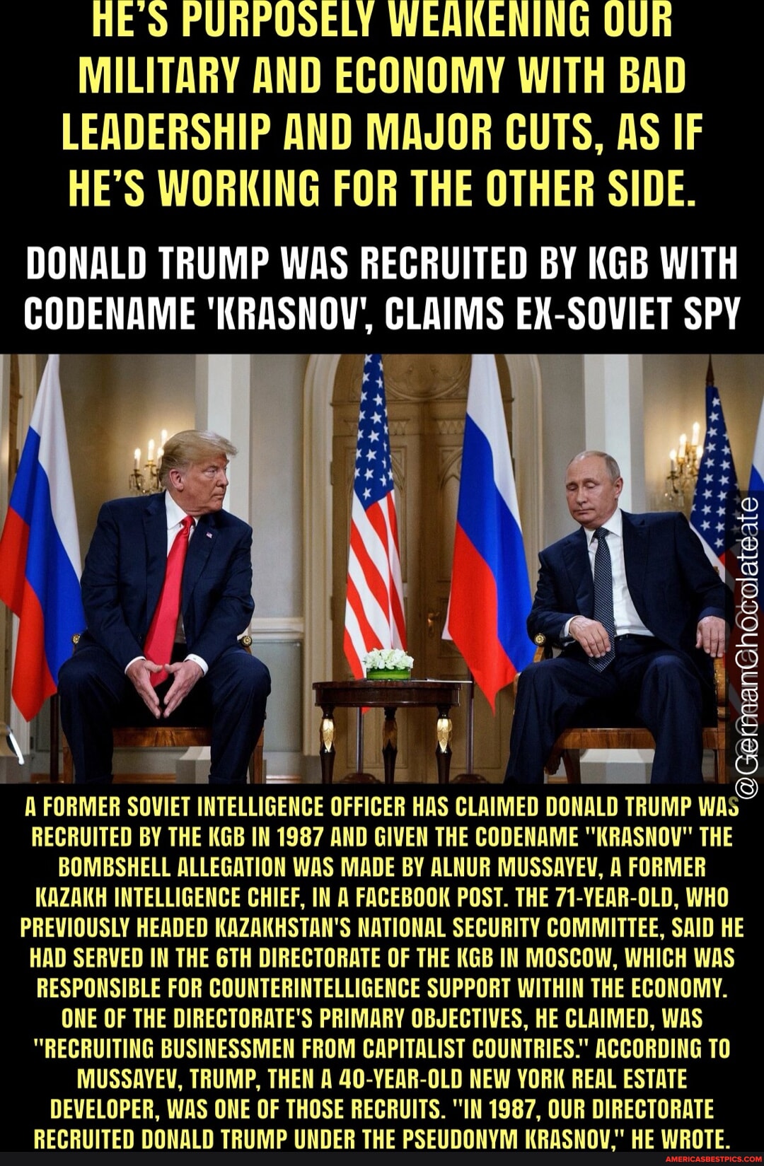 HE S PURPOSELY WEAKENING QUR MILITARY AND ECONOMY WITH BAD LEADERSHIP ...