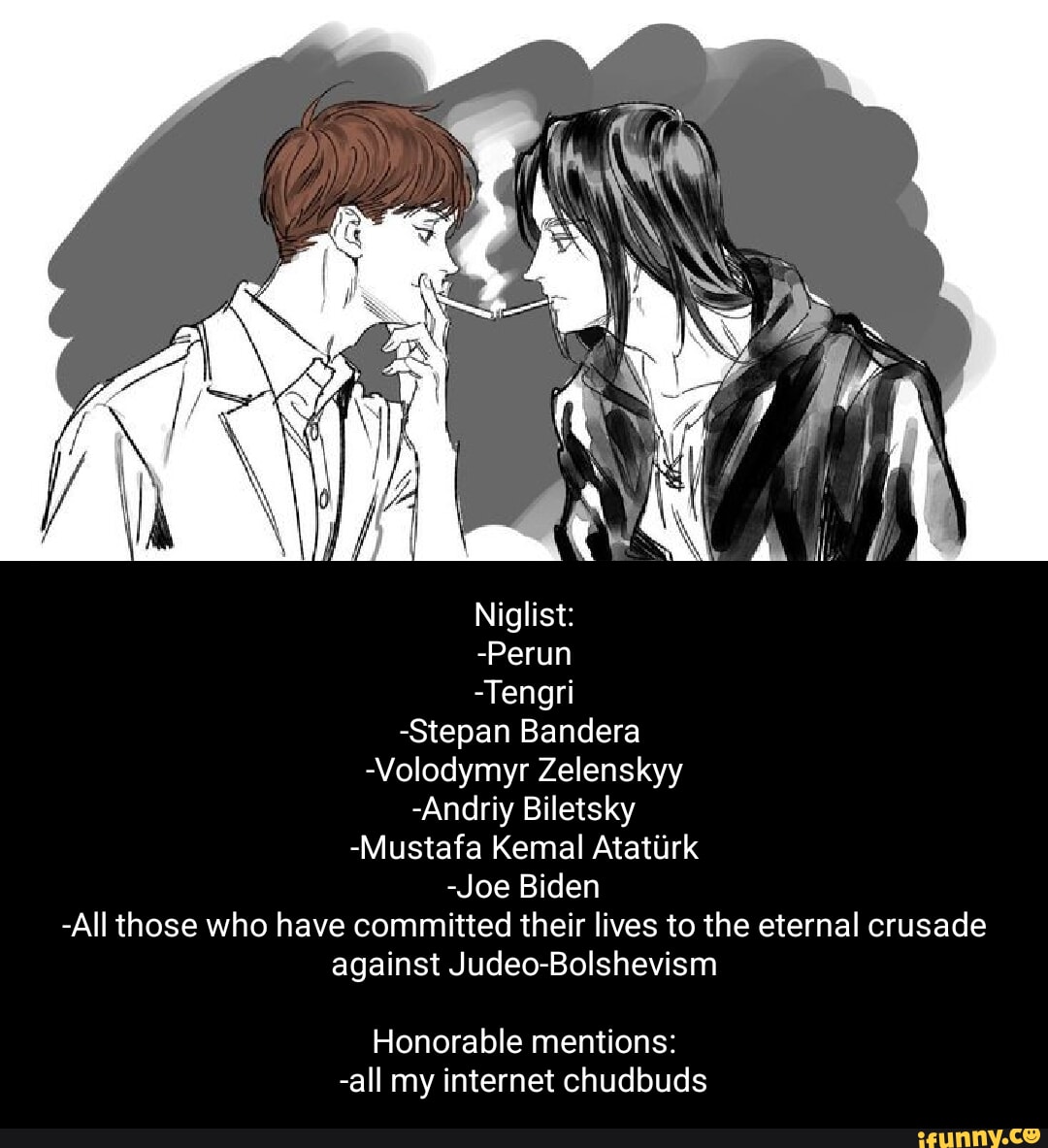 Niglist: -Perun -Tengri -Stepan Bandera -Volodymyr Zelenskyy -Andriy ...