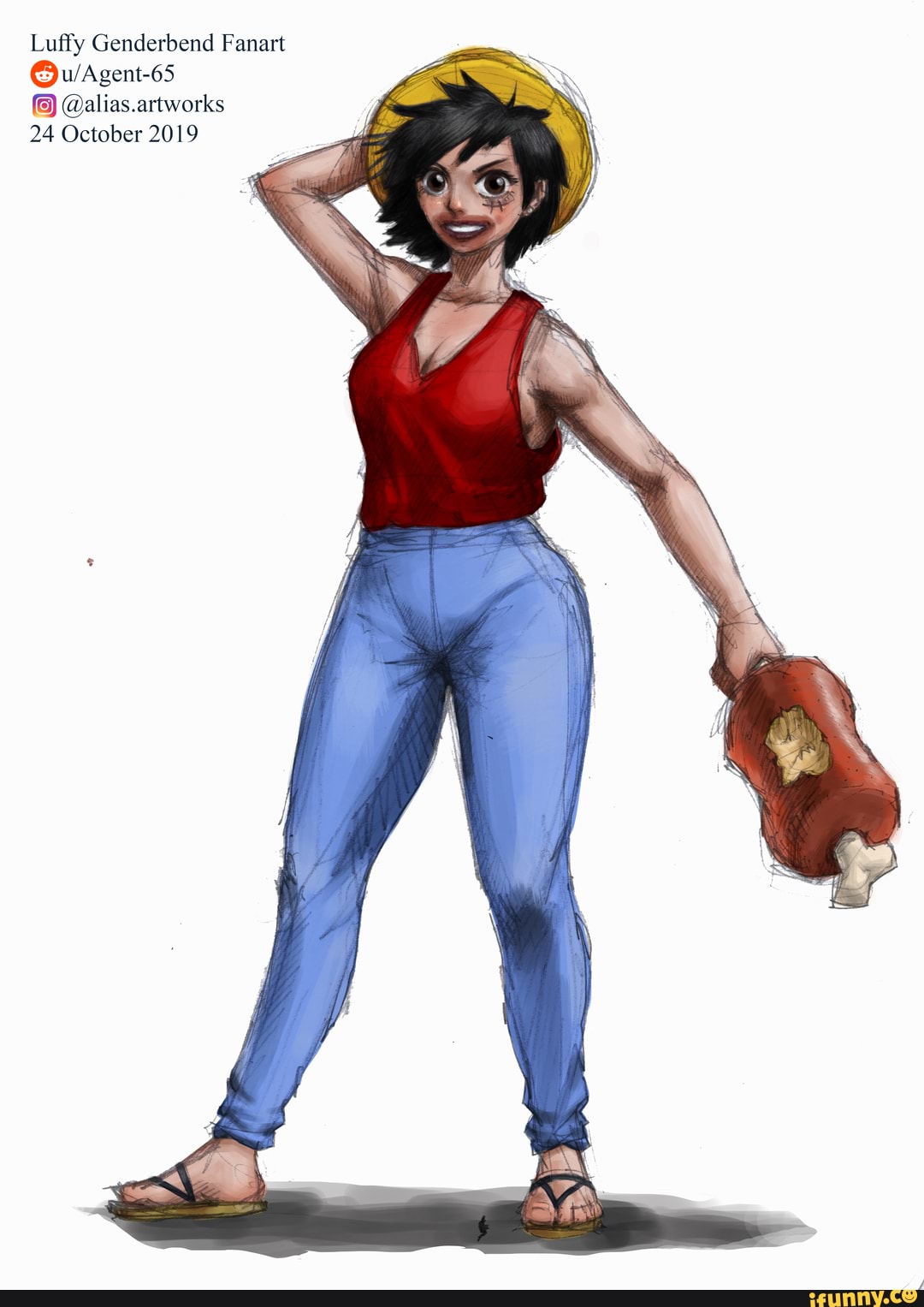 Luffy Genderswap fanart - Luffy Genderbend Fanart ©u/Agent-65 (© @alias ...