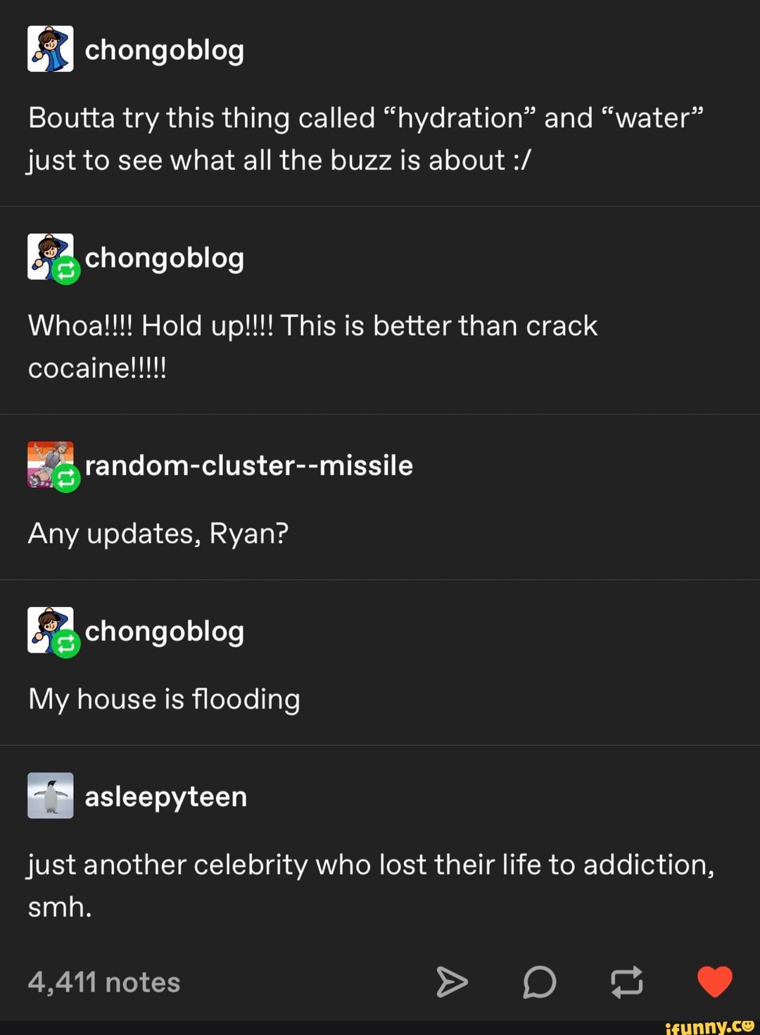 Boutta try this thing called “hydration” and “water” just to see what ...