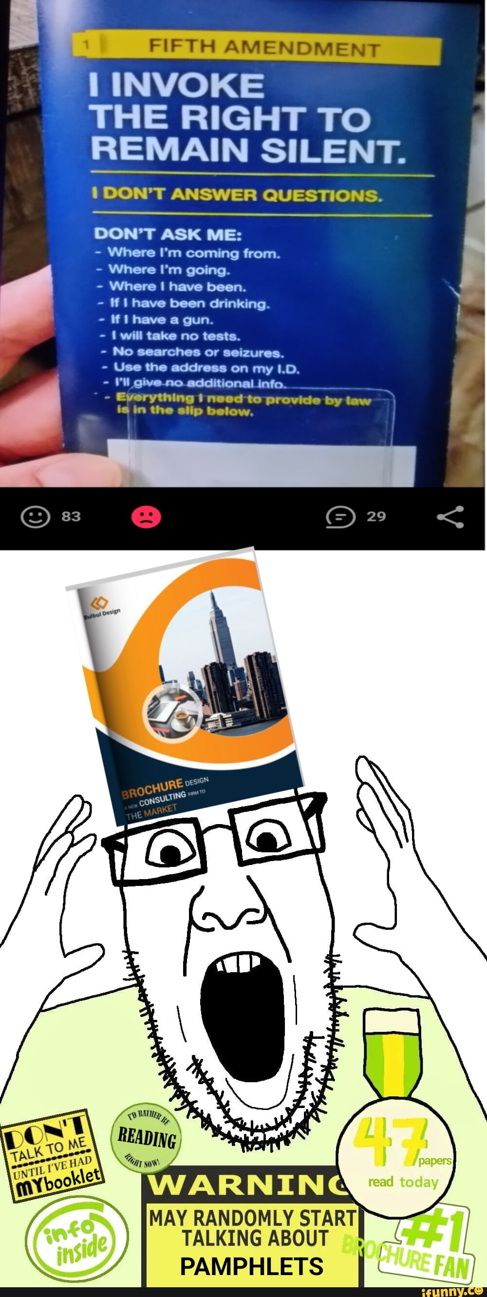 FIFTH AMENDMENT INVOKE THE RIGHT TO REMAIN SILENT. DON'T ANSWER ...