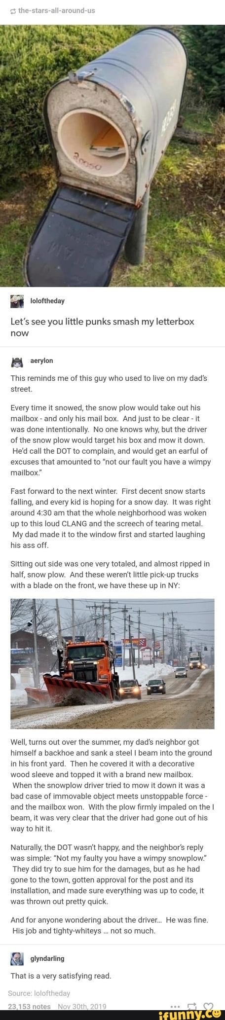 Tars-all-around-us Let's see you little punks smash my letterbox now ...