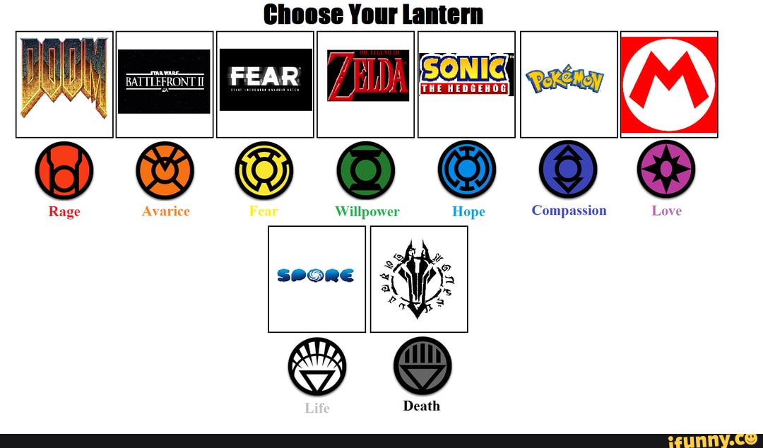 Choose Your Lantern FRONT il SO THE HEDGEHOG Rage Avarice Willpower ...
