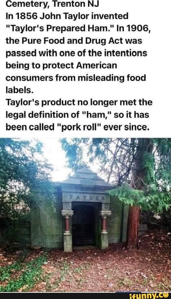 Cemetery, Trenton NJ In 1856 John Taylor invented "Taylor's Prepared ...