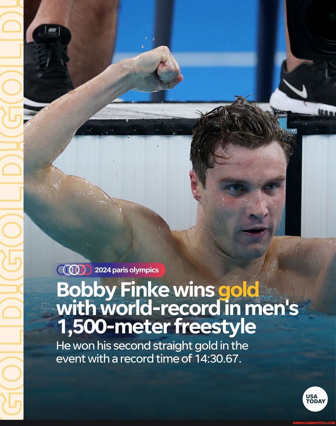 American distance swimmer Bobby Finke successfully defended his Olympic ...