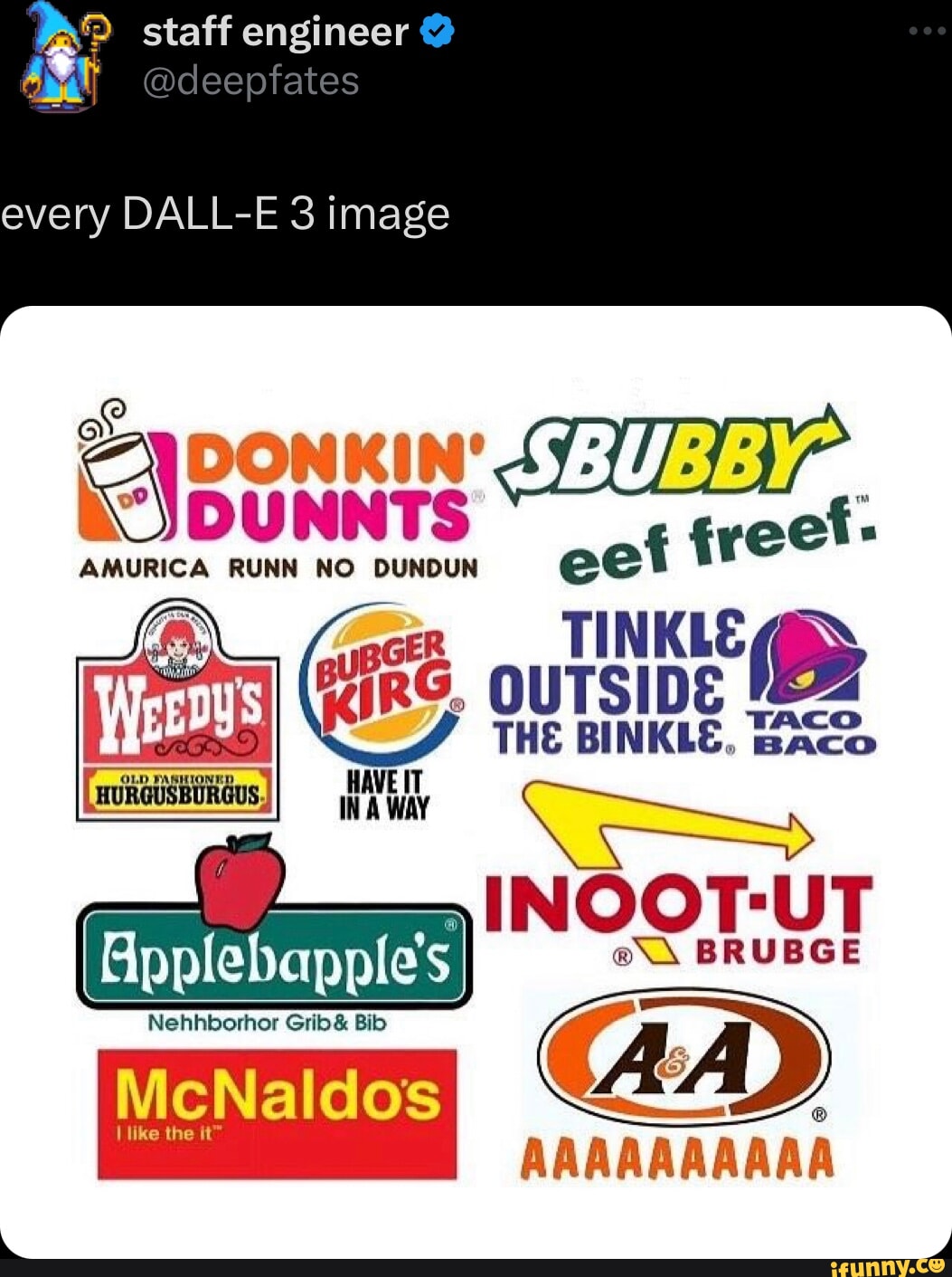 Staff every DALL-E 3 image DONKIN AMURICA NO UN DUNDUN eet free TINKLE ...